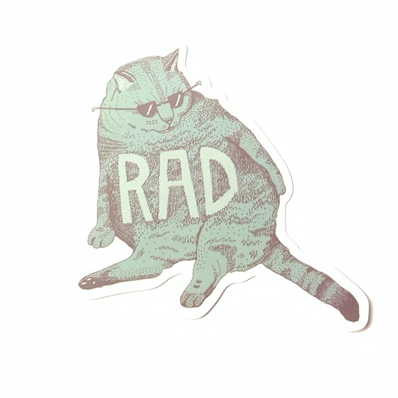 Accessories | Rad Cat Vinyl Sticker | Poshmark